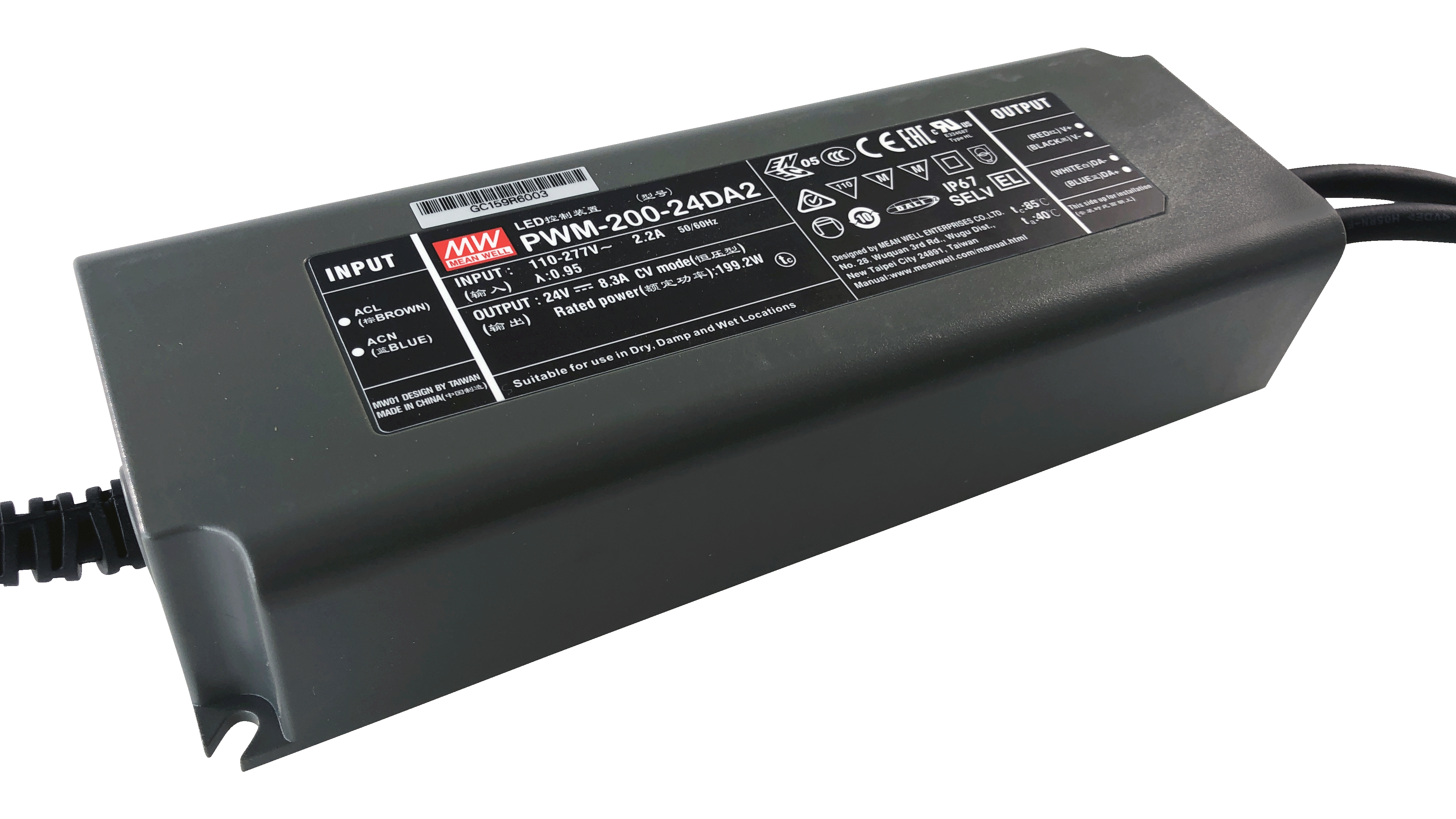 Livision GmbH LED Treiber 24V DC, 200W, 8.3A, IP67, 195x68x39.5mm, DALI ...